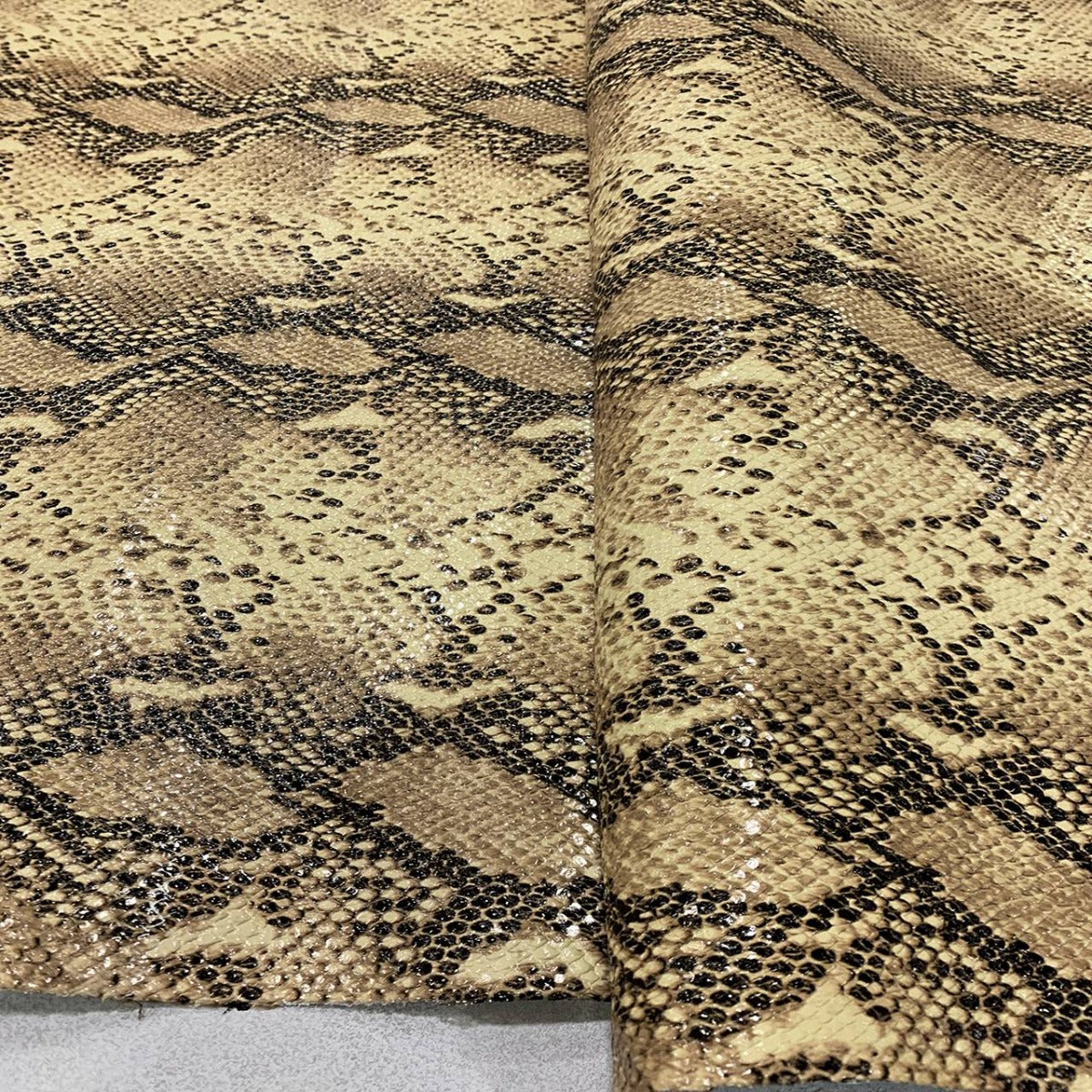 Beige Snake Print Leather | Exotic Prints | Leathercosmos – Leather Cosmos