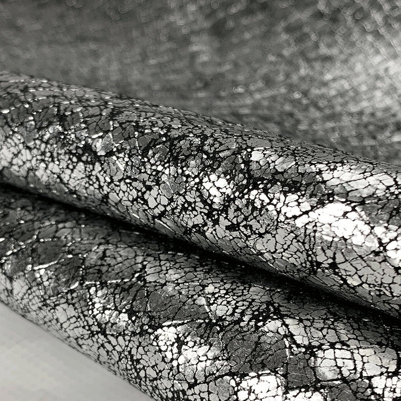 Silver Metallic Snake Print | Metallic Leather | Leathercosmos ...