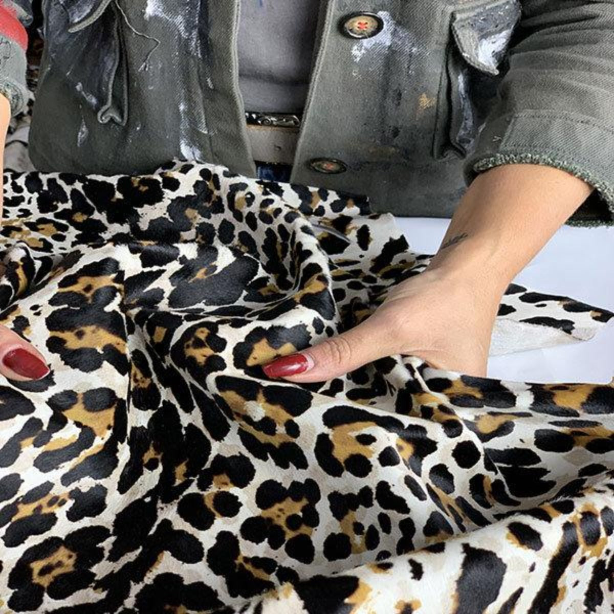 White Leopard Ponyskin | Italian Leather Hides | Leathercosmos ...