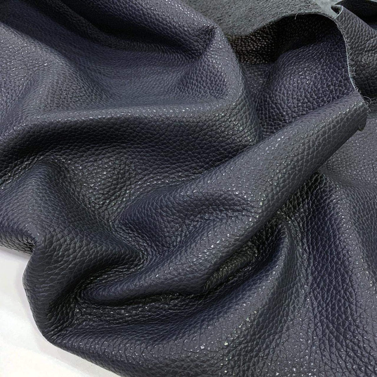 Navy Blue Textured Upholstery Leather | Italian Leather | Leathercosmos ...
