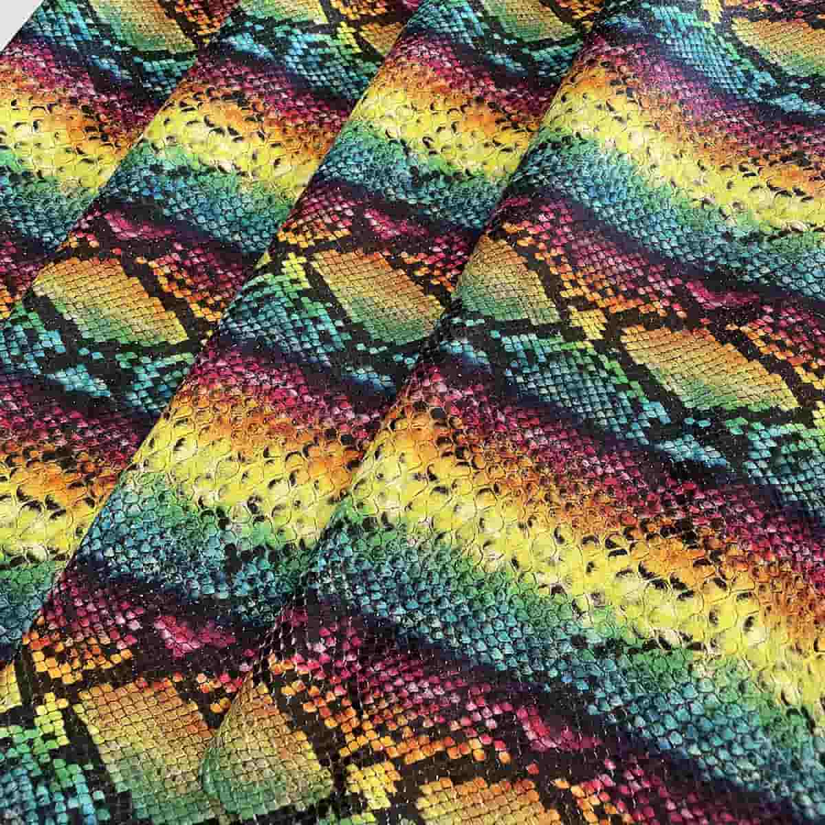 Multicolor Snake Print | Exotic Print Leather | Leathercosmos – Leather ...