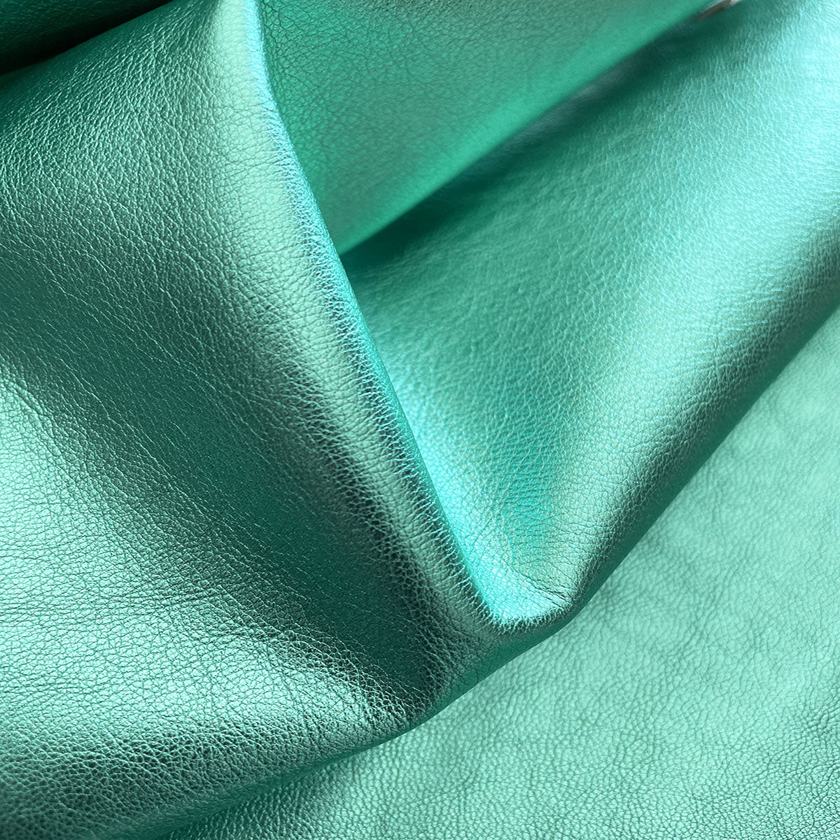 Turquoise Metallic Goatskin | Genuine Italian Leather | Leathercosmos ...